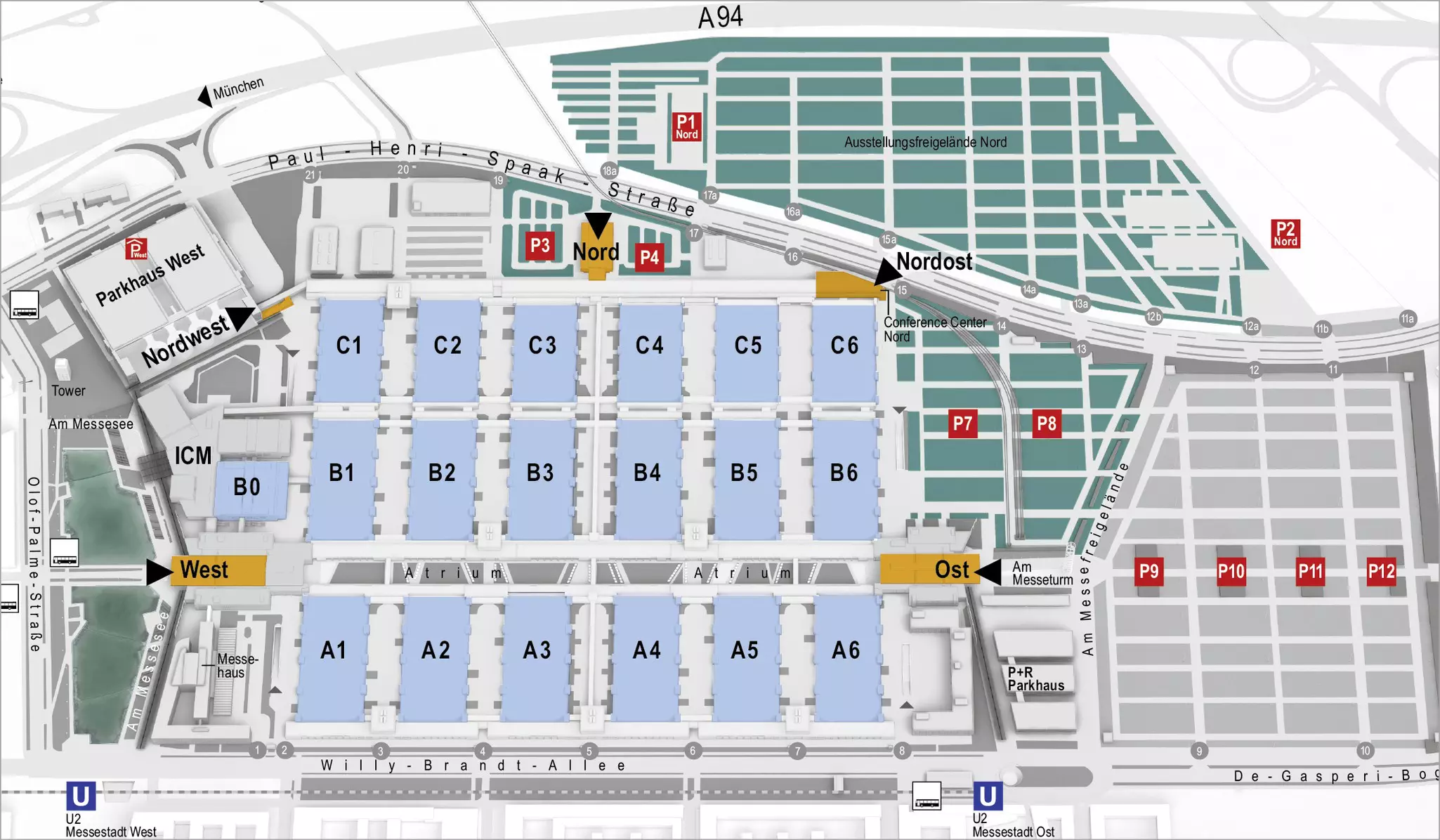 Freigelände auf dem Trade Fair Center Messe München